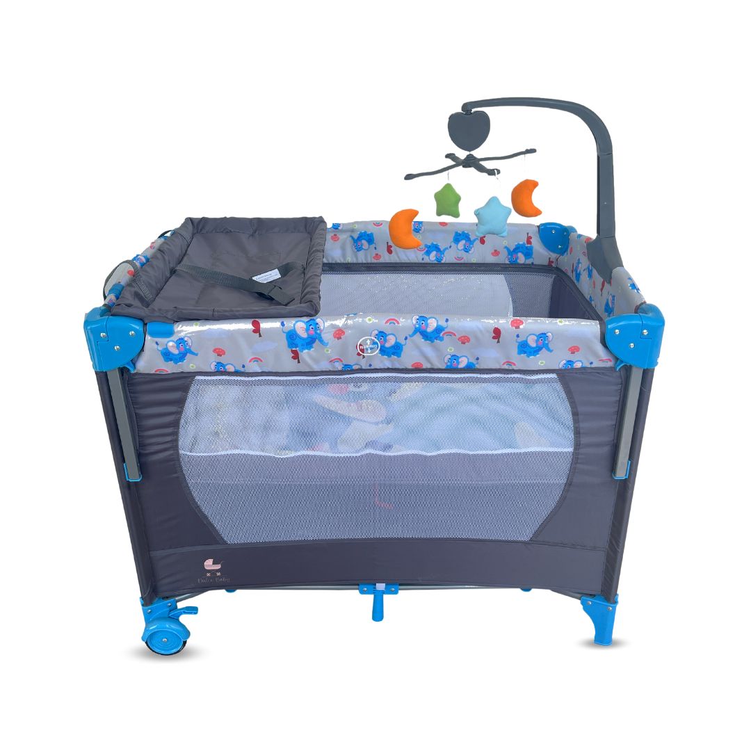 Cuna Corral tipo Colecho 3 En 1 Con Cambiador y juguetes movibles colo ...