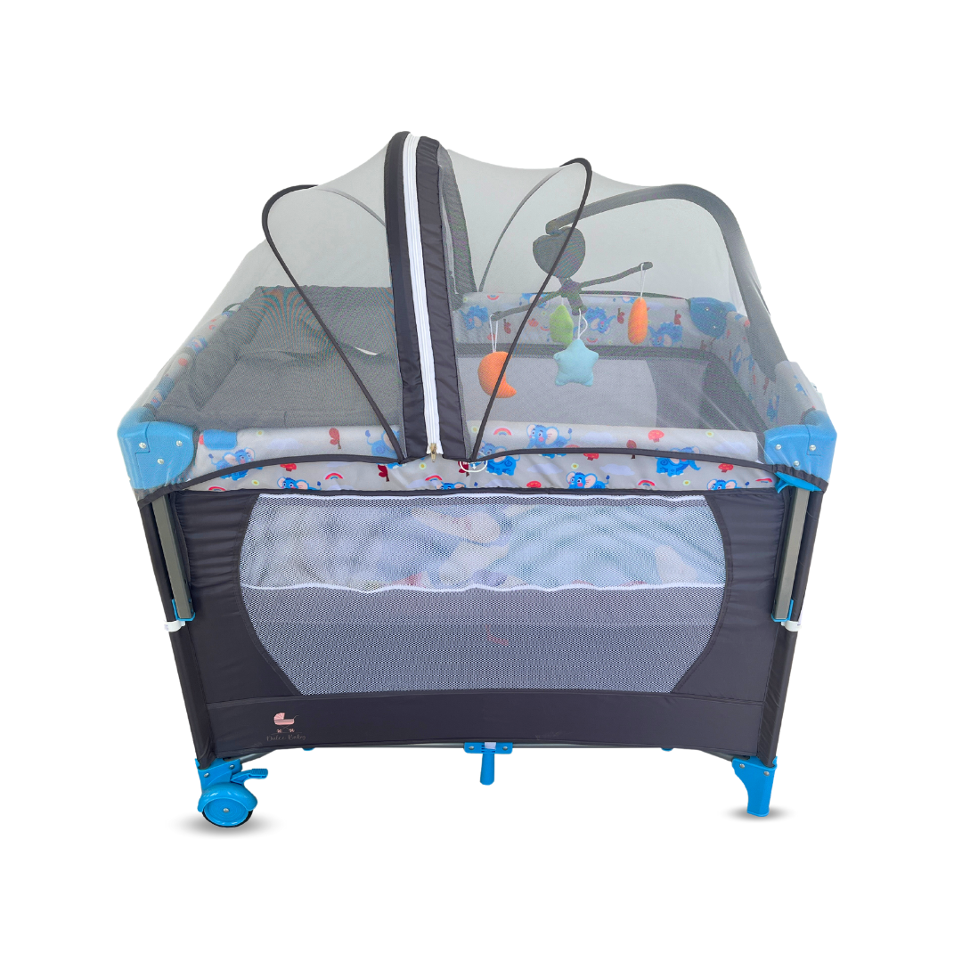 Cuna Corral tipo Colecho 3 En 1 Con Cambiador y juguetes movibles colo ...